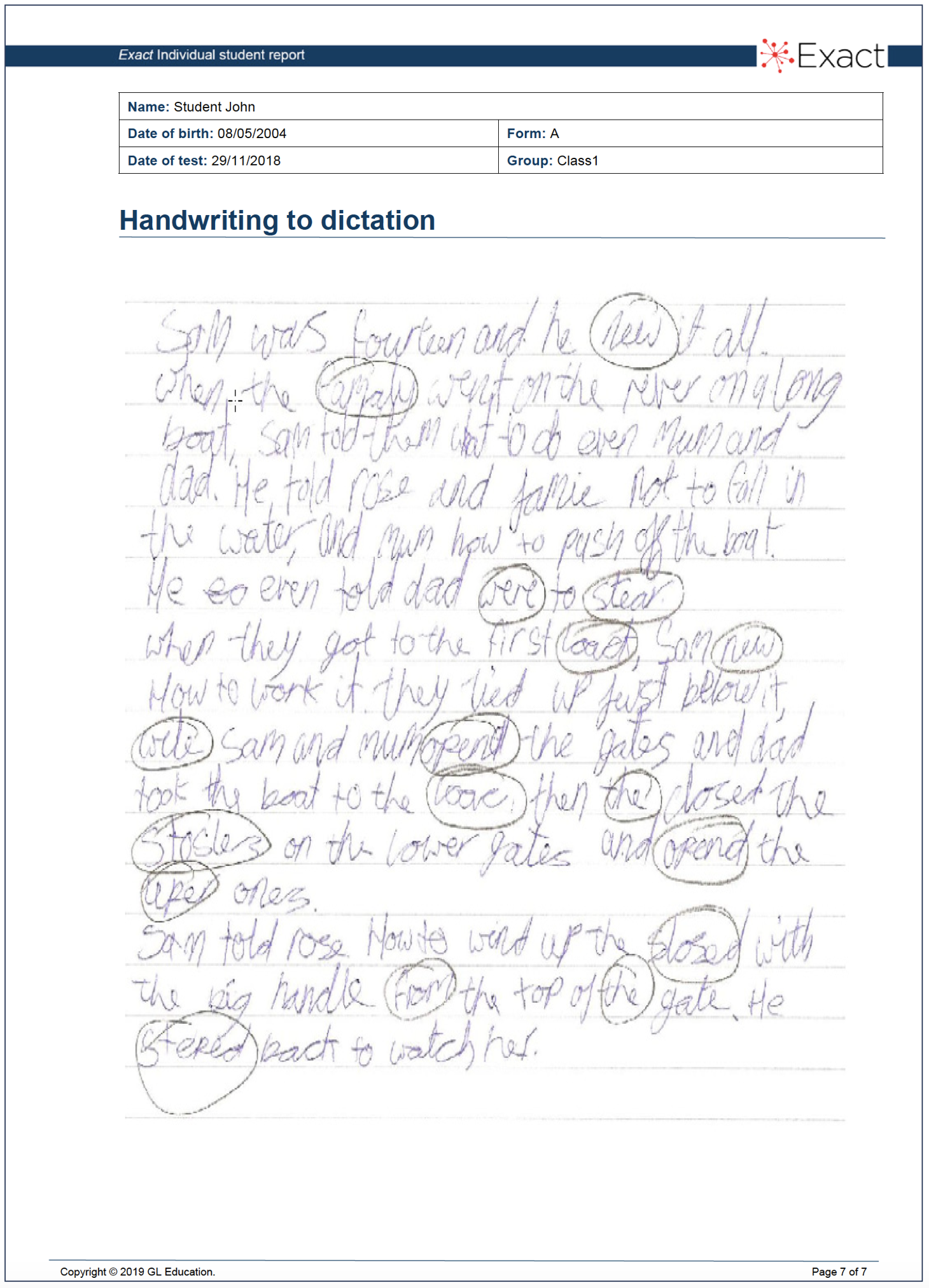 Types of scores - GL Support